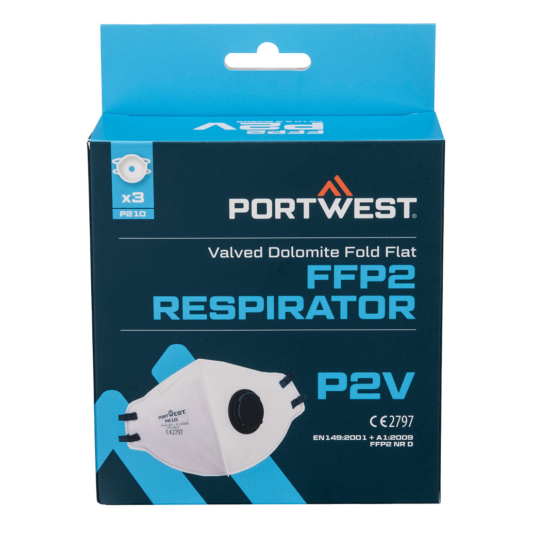 P210 FFP2 Foldbar Dolomite Filtermaske med Ventil – Hvid (pakke med 3 ...