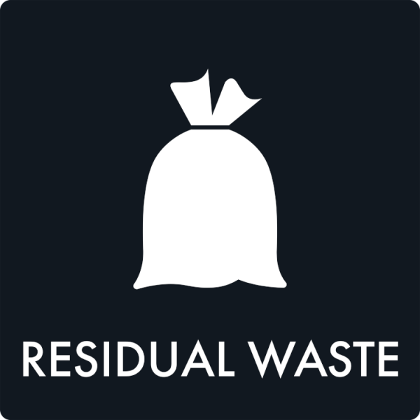 Affaldsskilt Residual waste – Sikkerhedsgiganten
