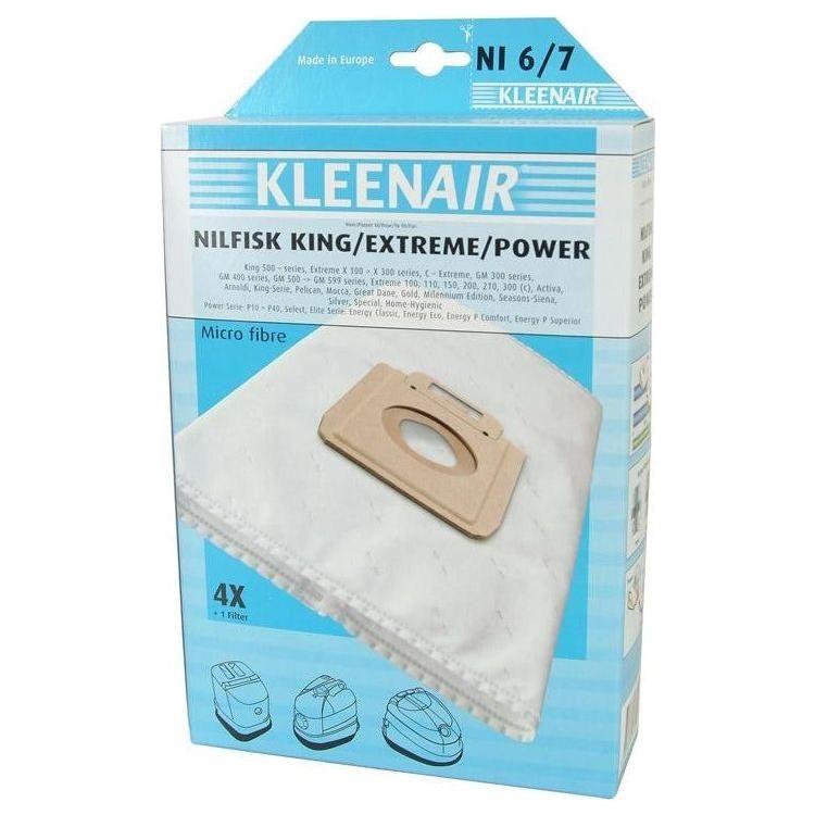 Kleenair NI6/7 støvsugerpose Nilfisk Extreme/King 4 poser+ 1 ...