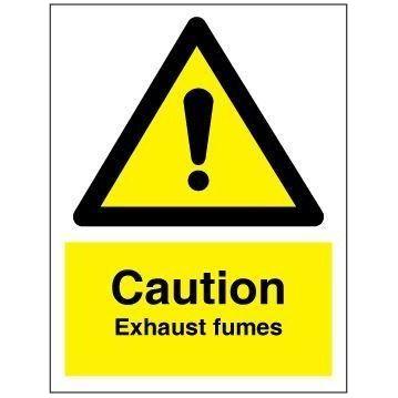 Sign IMO Caution Exhaust fumes 107063 | Køb hos SikkerhedsGiganten ...
