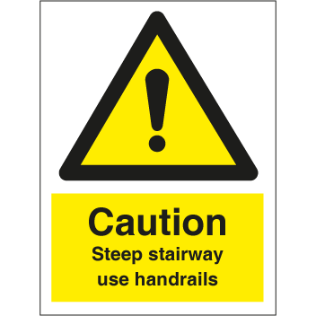 Sign IMO Caution Steep stairways use handrail 107065 | Køb hos ...