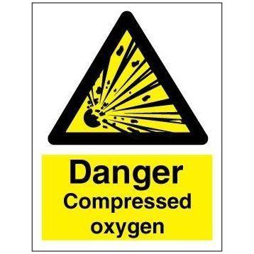 Sign IMO Danger Compressed oxygen 107068 | Køb hos SikkerhedsGiganten ...