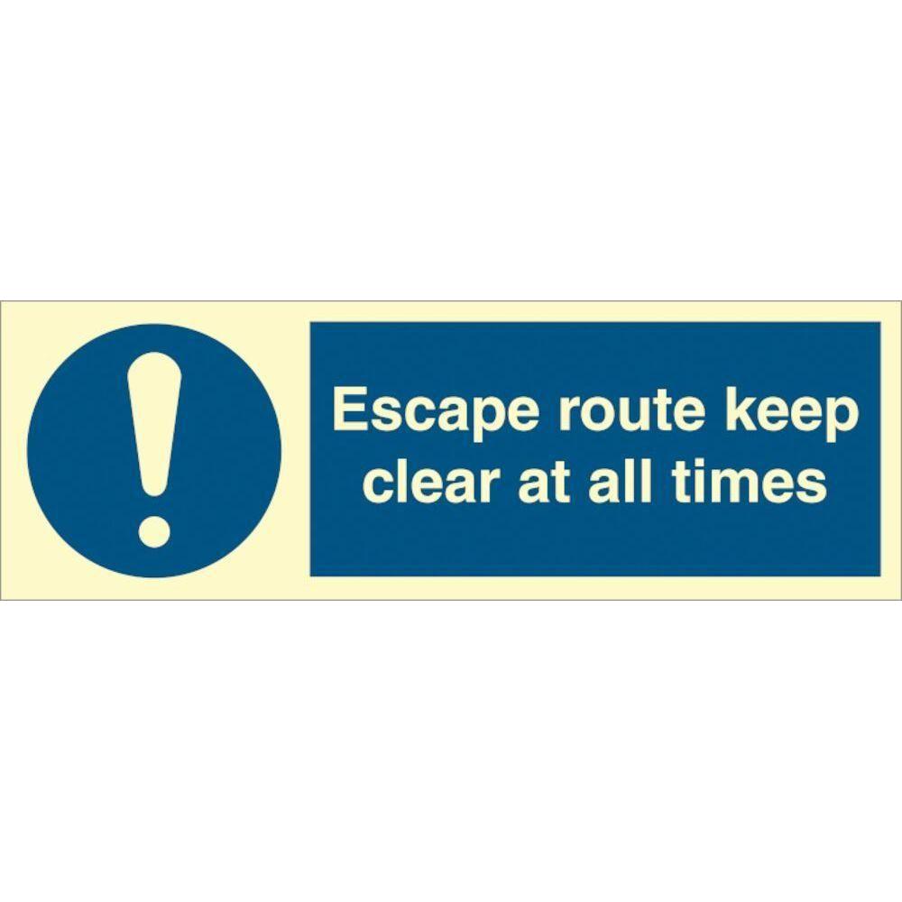 Sign IMO Escape route keep clear at all times 106209 | Køb hos ...