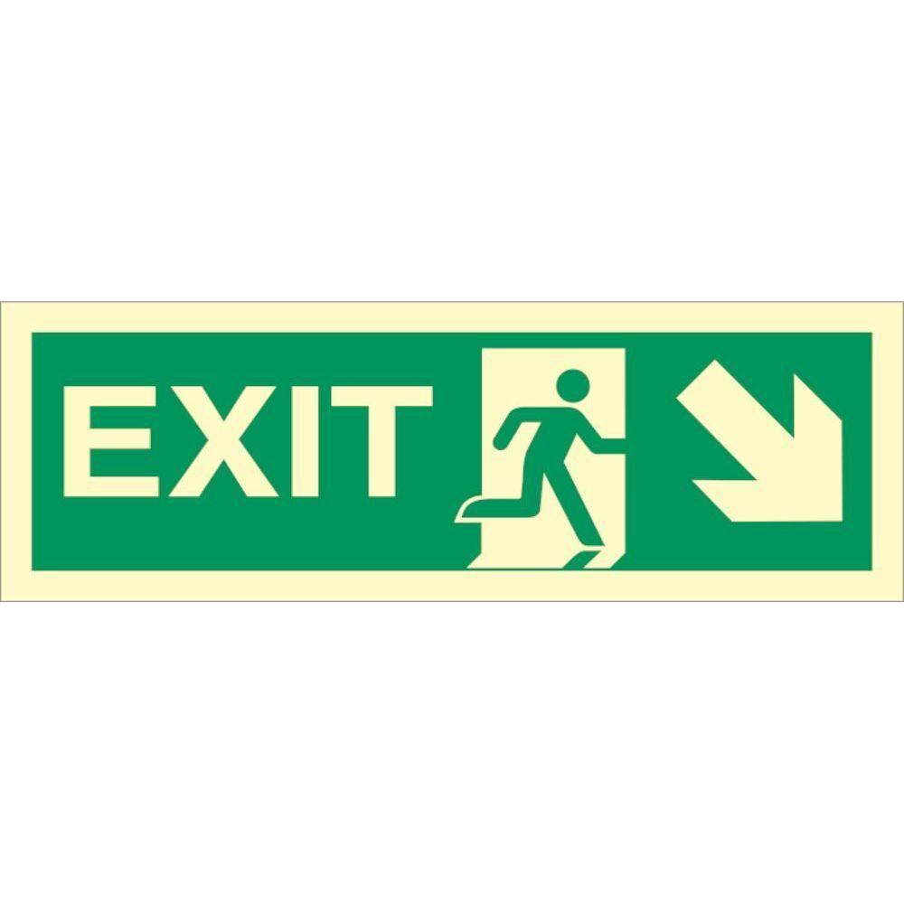 Sign IMO Exit right, arrow right/down 100010 | Køb hos ...