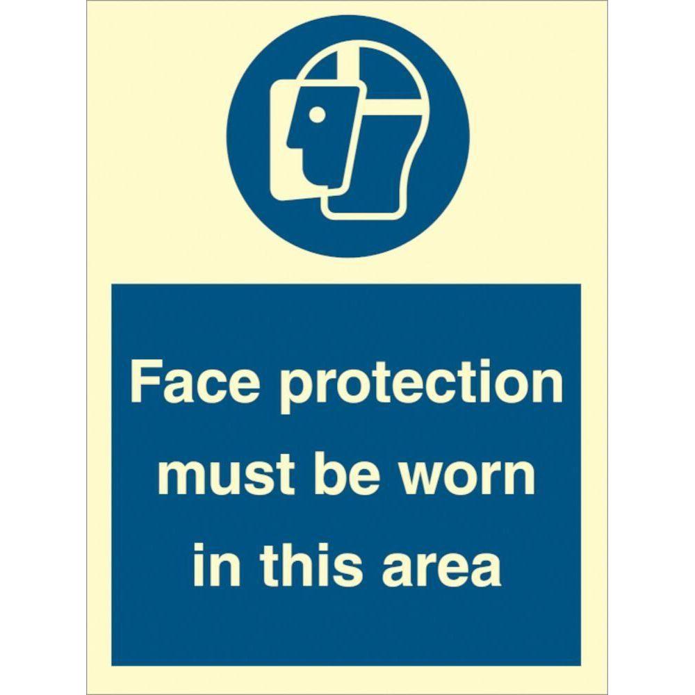 Sign IMO Face protection must be worn in this area 106055 | Køb hos ...