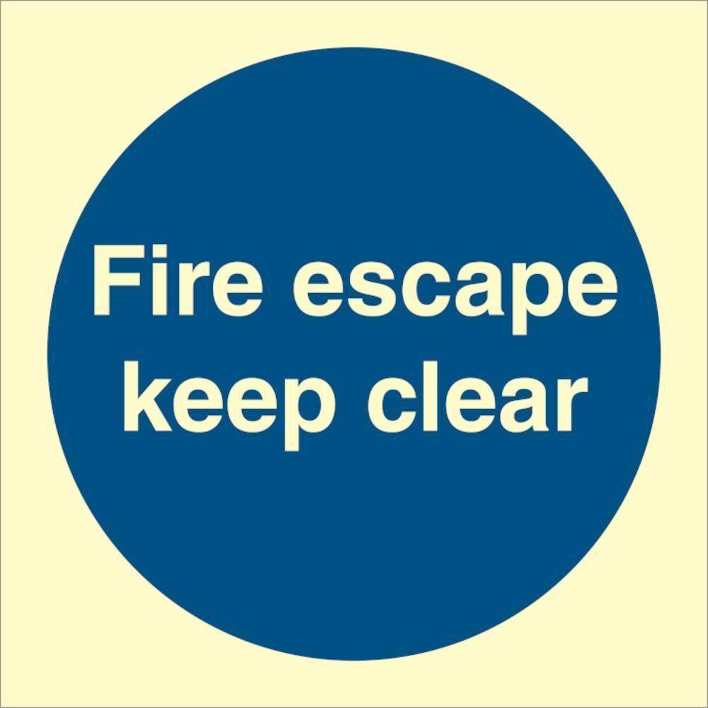 Sign IMO Fire escape keep clear 106100 | Køb hos SikkerhedsGiganten ...