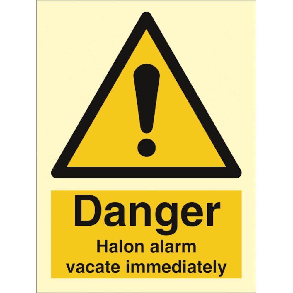 Sign IMO Halon alarm vacate immediately 107022 | Køb hos ...