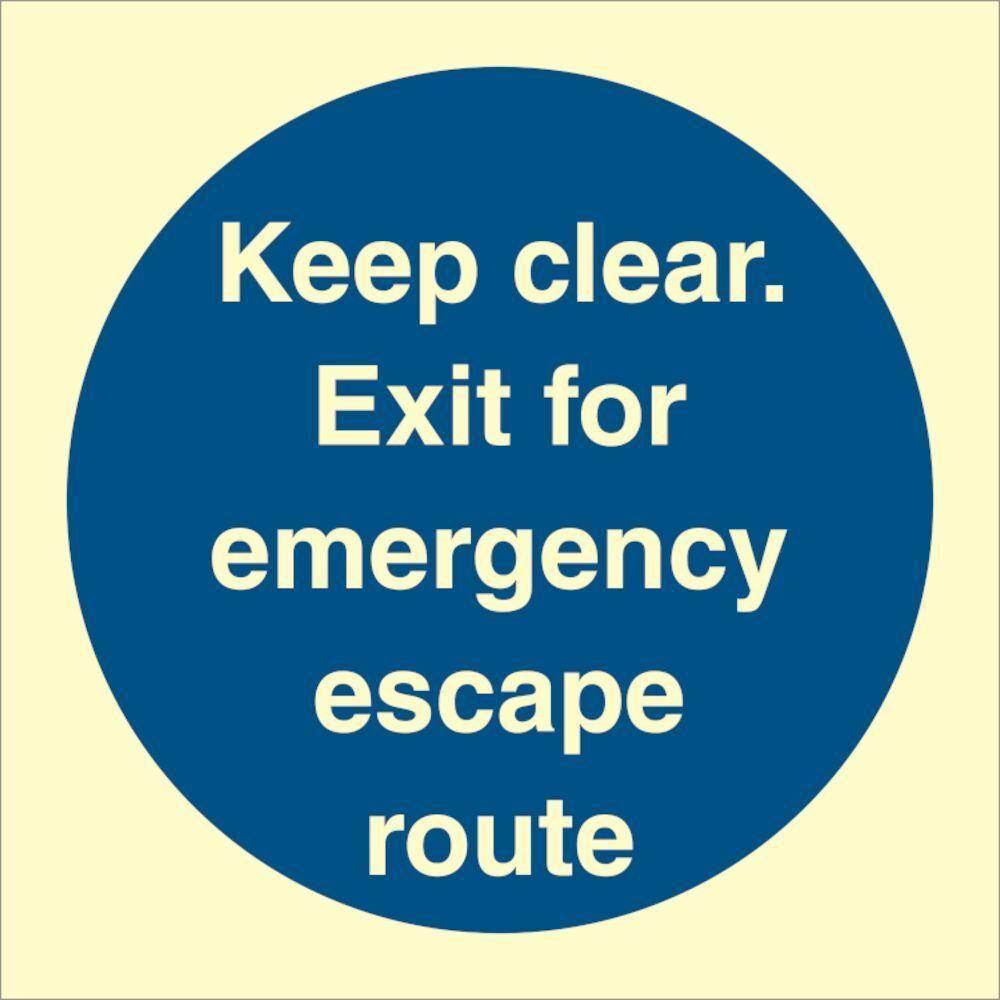 Sign IMO Keep clear. Exit for emergency escape rou | Køb hos ...