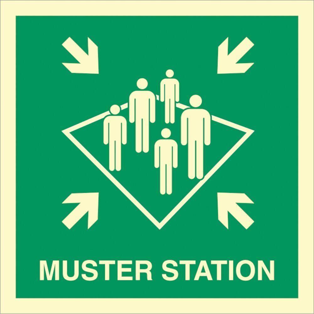 Sign IMO Muster station | Køb hos SikkerhedsGiganten – Sikkerhedsgiganten