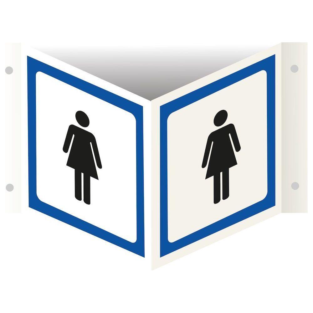 Vinkelskilt Dame toilet | Køb hos SikkerhedsGiganten – Sikkerhedsgiganten